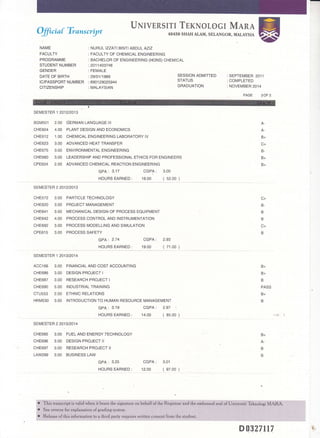Mini Transkrip Degree | PDF
