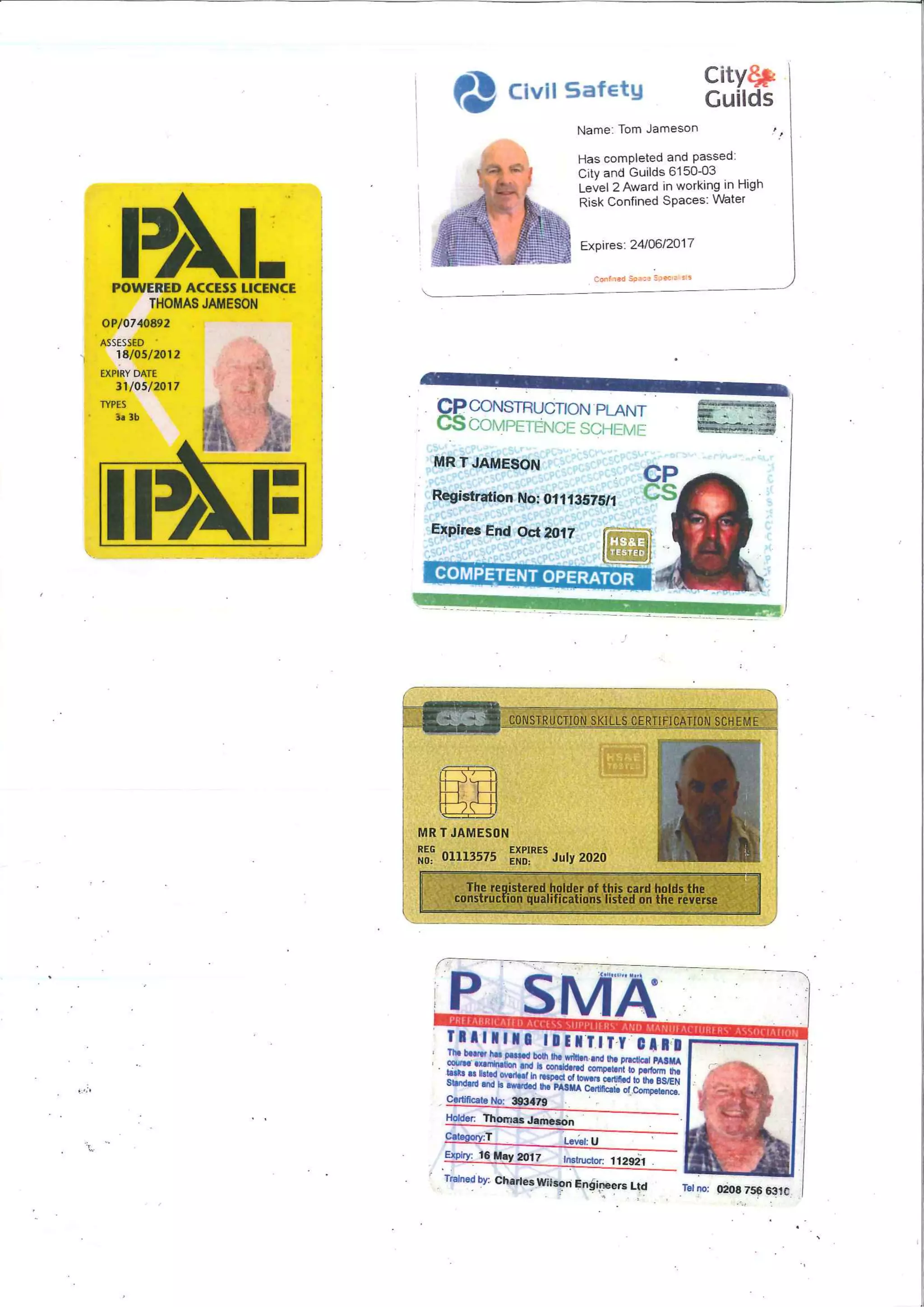 Tom Jameson CITB Cards. | PDF