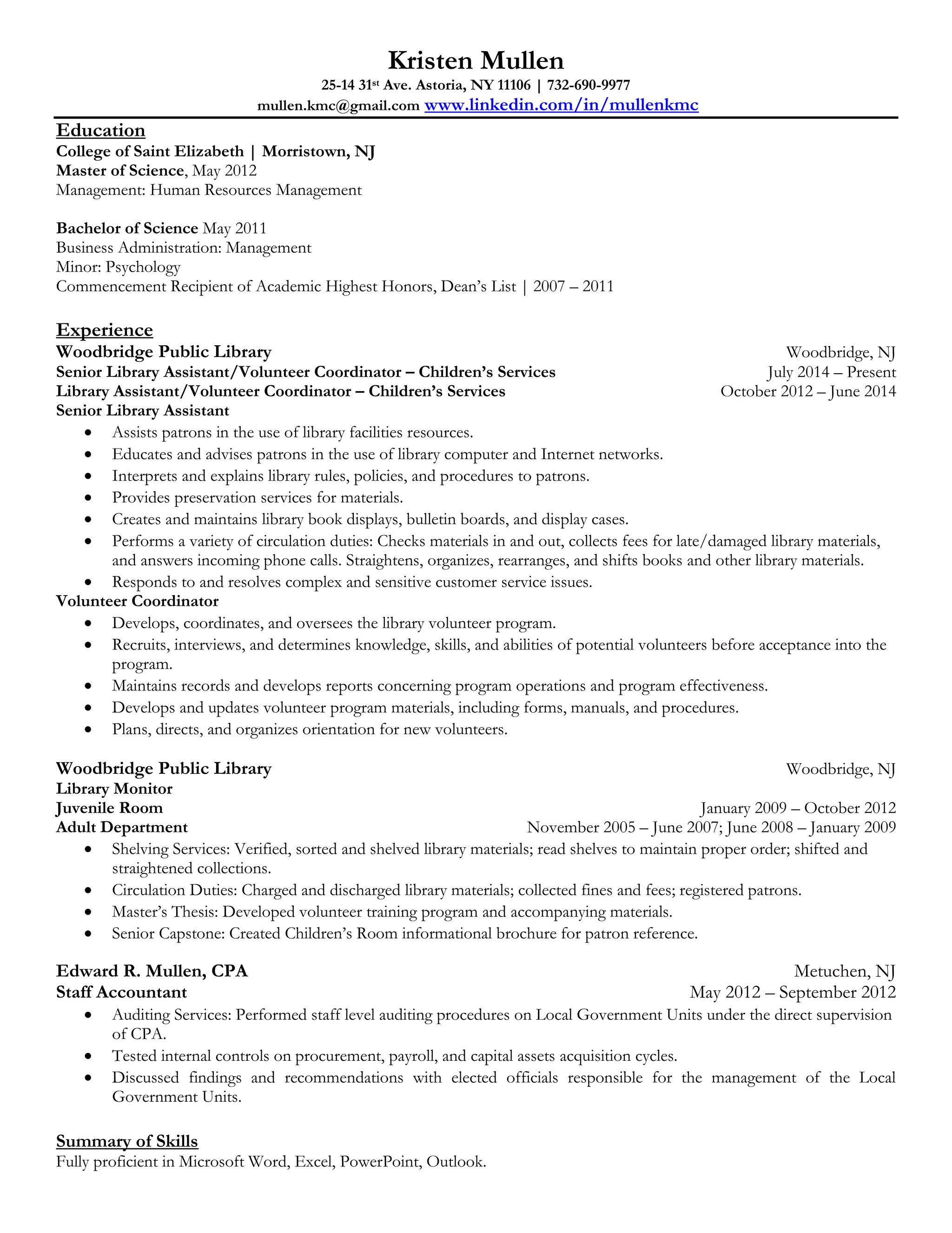 Kristen Mullen Resume NY | PDF