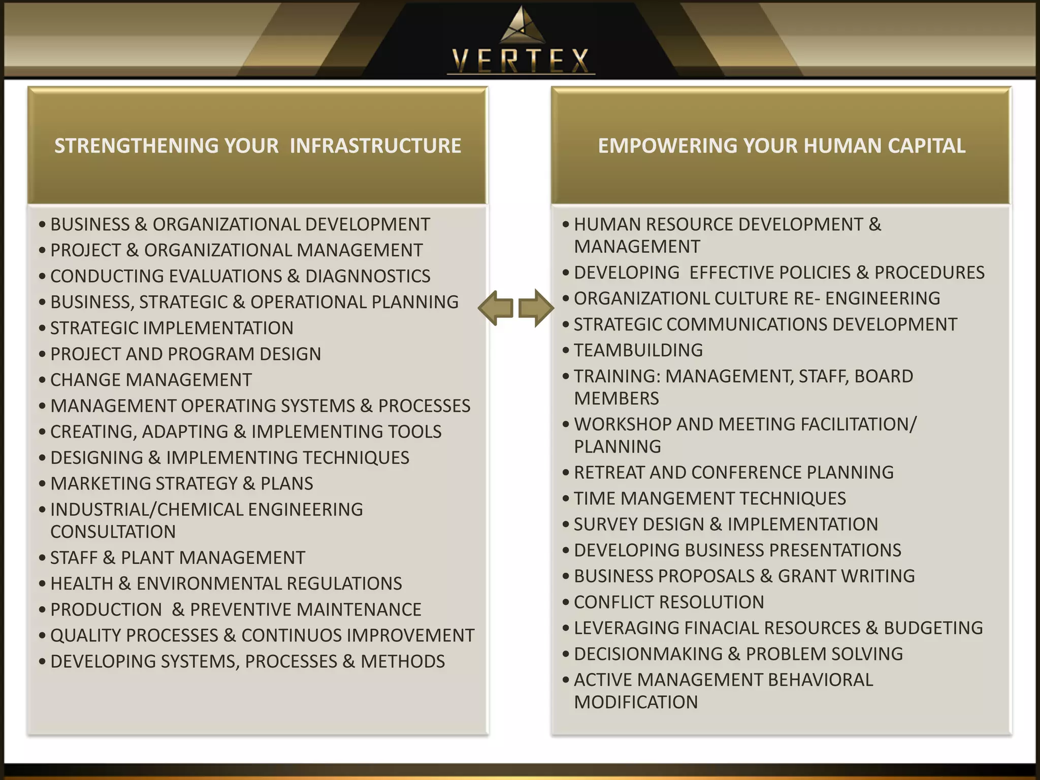 VERTEX ORGANIZATIONAL BRIDGES LLC POWERPOINT OVERVIEW- JB.pptx CAFLMO | PDF