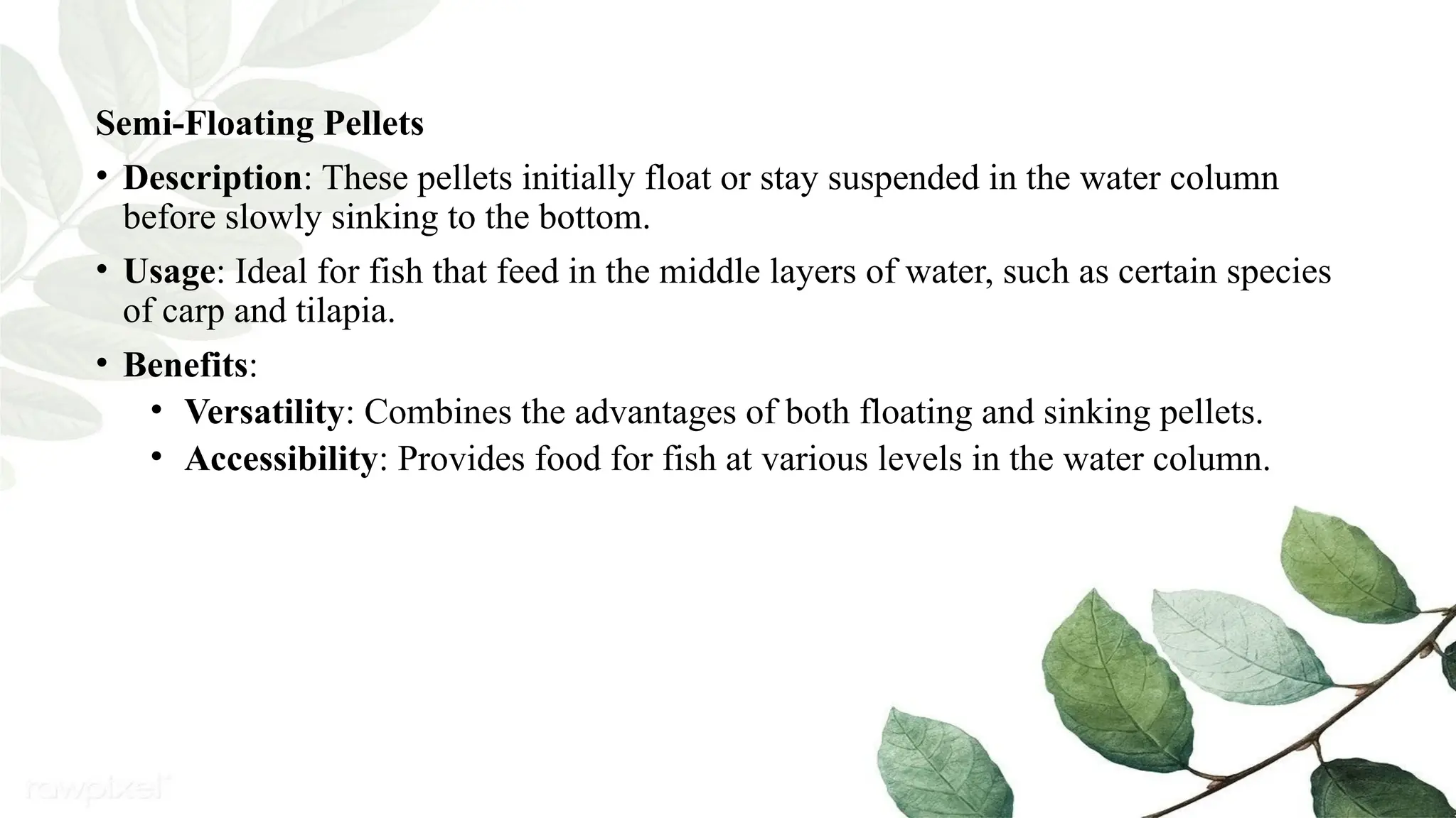 types of feed use in aquaculture in details | PPT