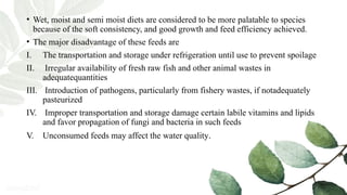 types of feed use in aquaculture in details | PPTX
