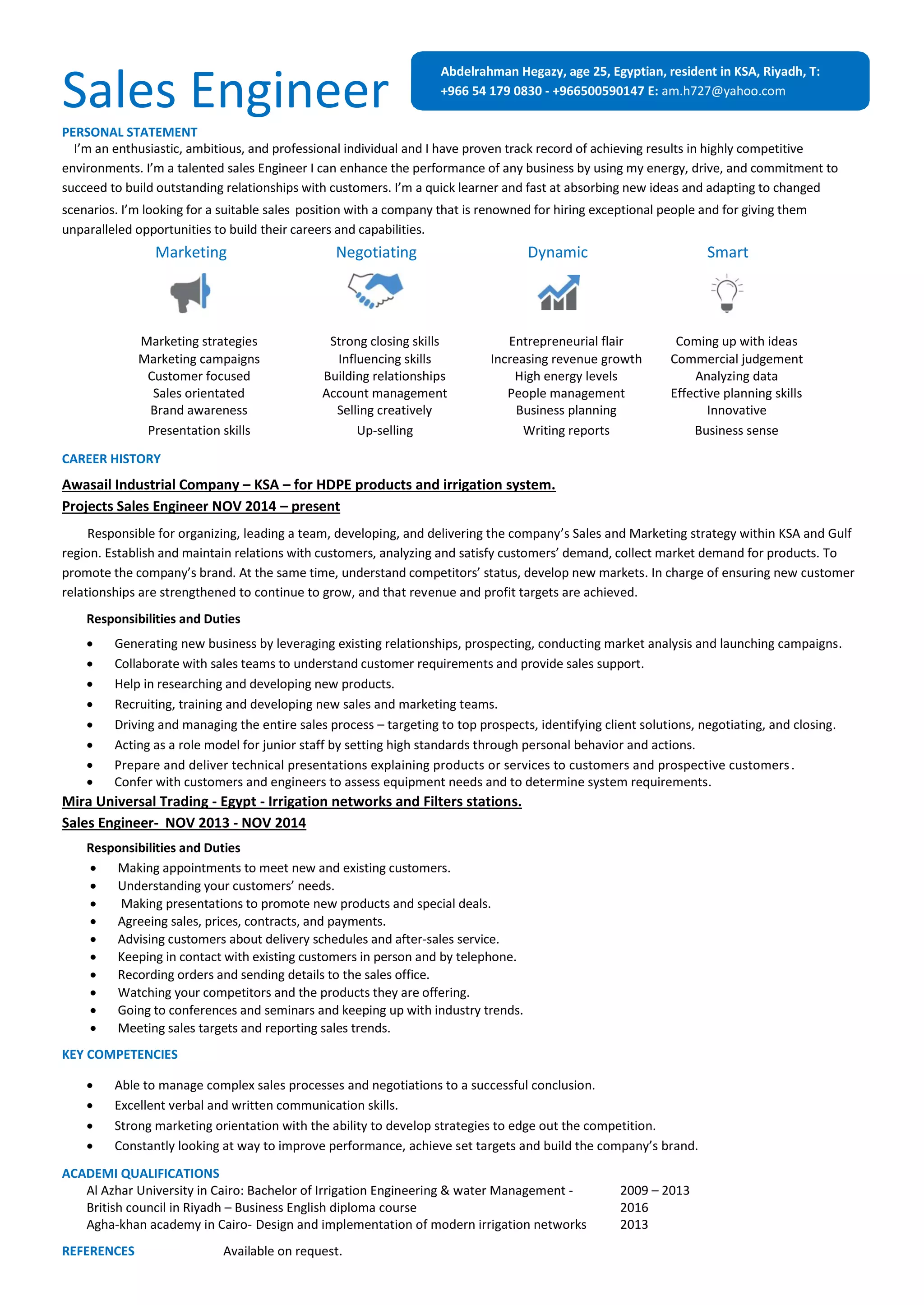 sales Engineer CV | PDF