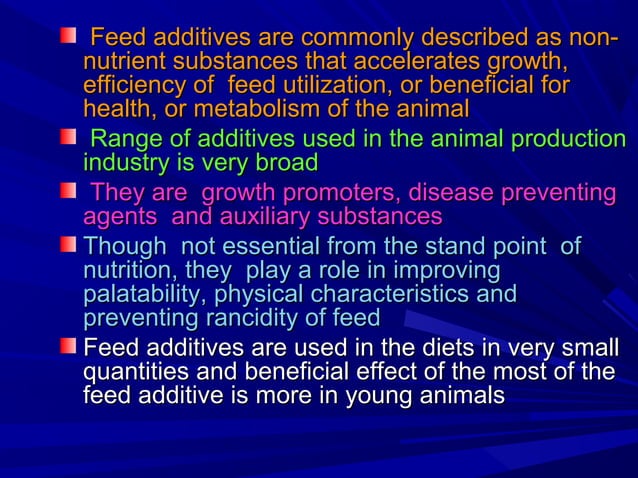 Feed additives for livestock and poultry | PPT