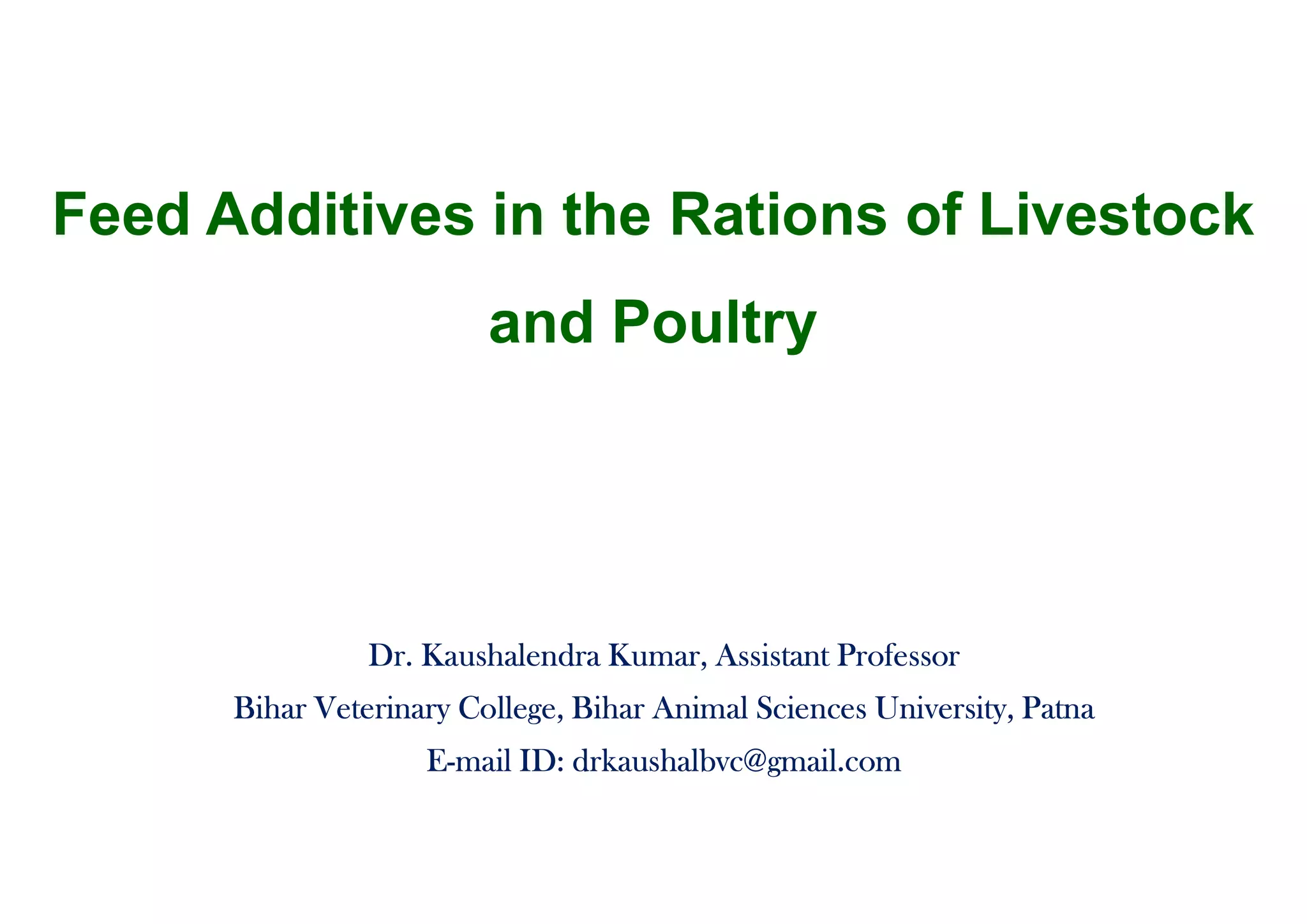 Feed Additives in the Ration of Livestock and Poultry | PDF