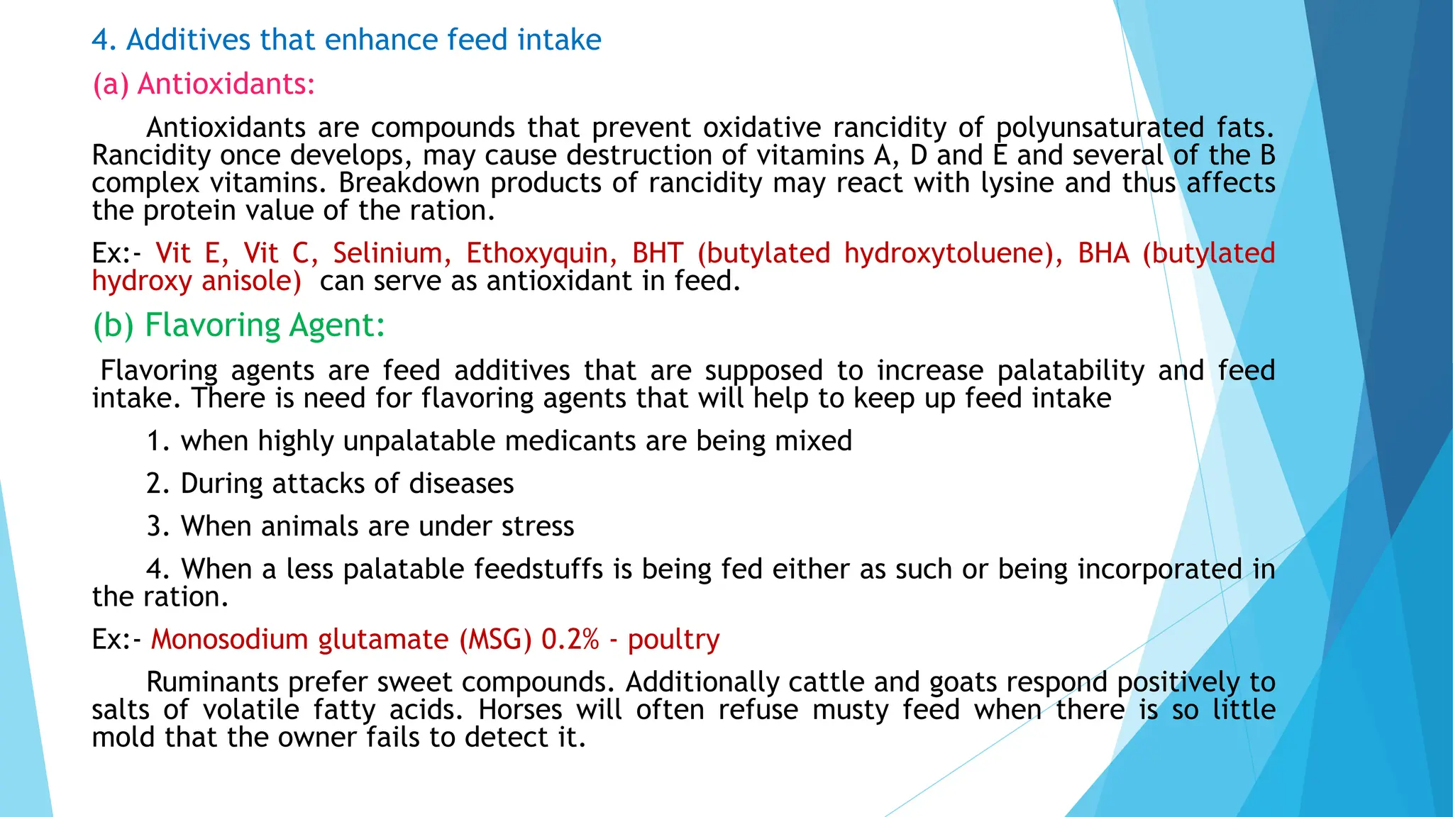 Feed additives, classification and examples | PPTX