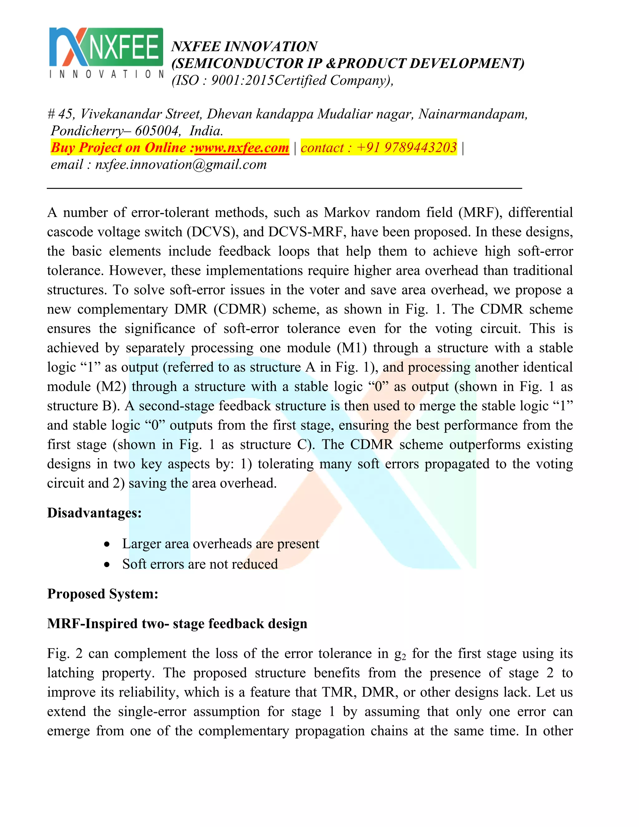 Feedback based low-power soft-error-tolerant design for dual-modular redundancy | PDF