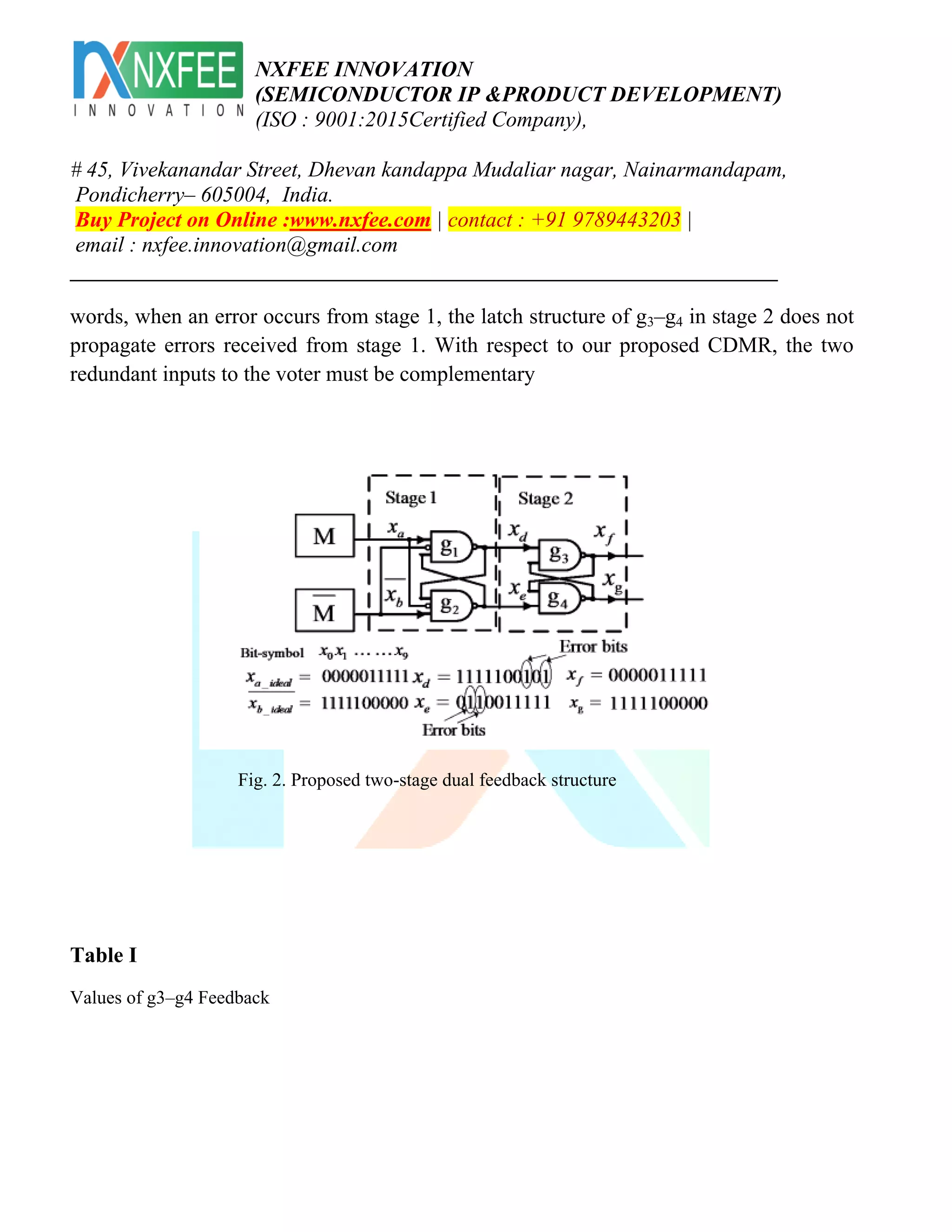 Feedback Based Low Power Soft Error Tolerant Design For Dual Modular Redundancy Pdf