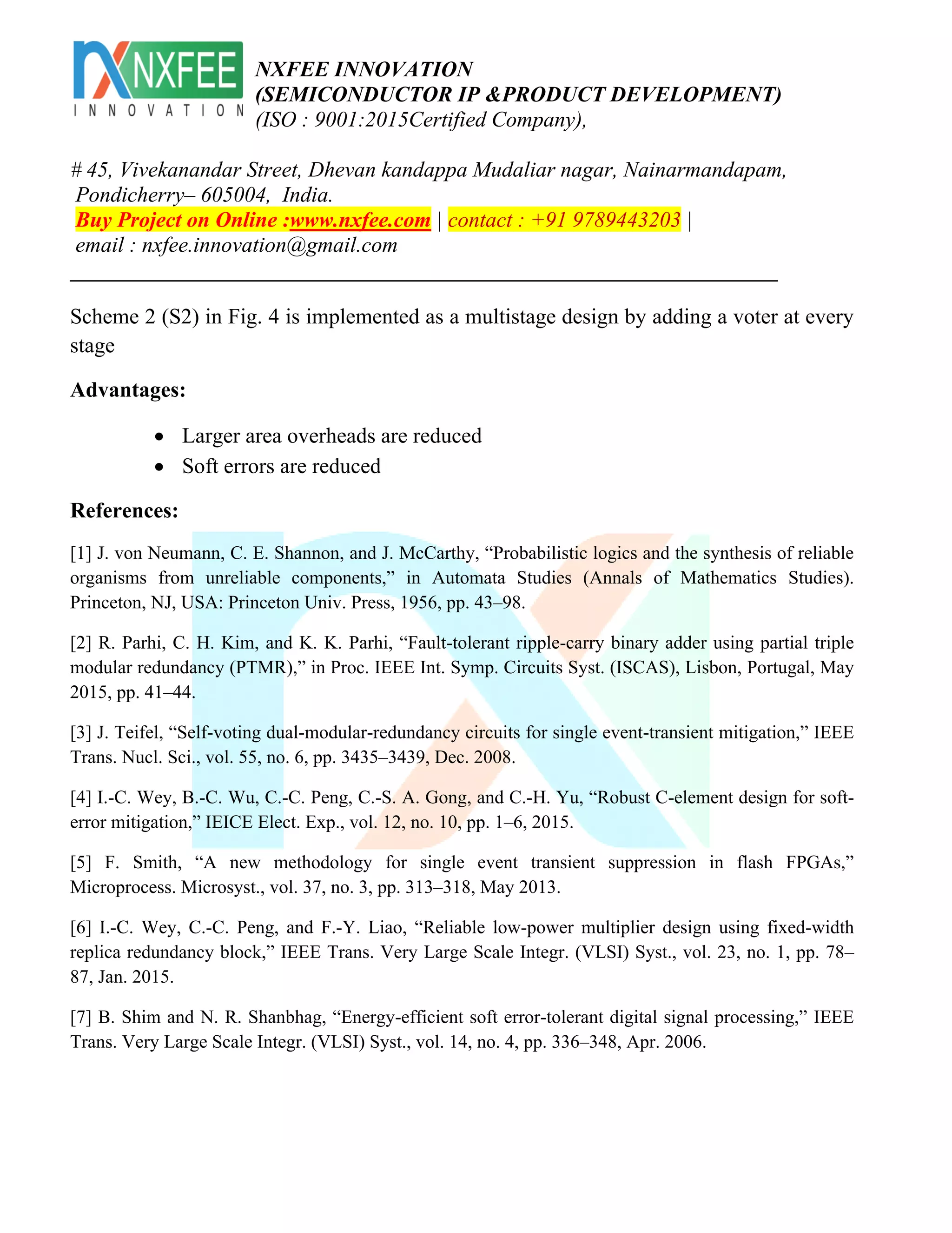 Feedback based low-power soft-error-tolerant design for dual-modular redundancy | PDF