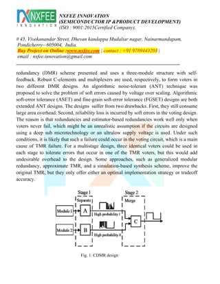 Feedback based low-power soft-error-tolerant design for dual-modular redundancy | PDF