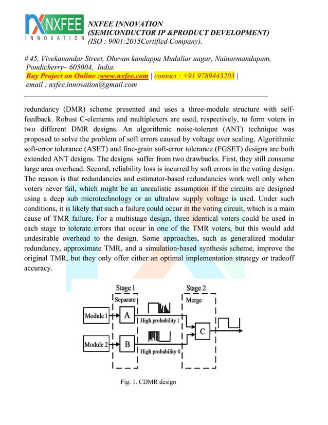 Feedback Based Low Power Soft Error Tolerant Design For Dual Modular Redundancy Pdf