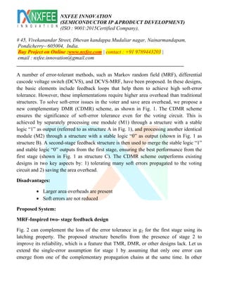 Feedback based low-power soft-error-tolerant design for dual-modular ...