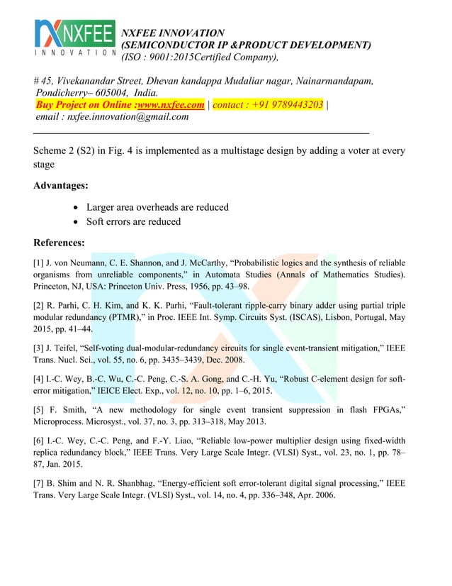 Feedback Based Low Power Soft Error Tolerant Design For Dual Modular Redundancy Pdf