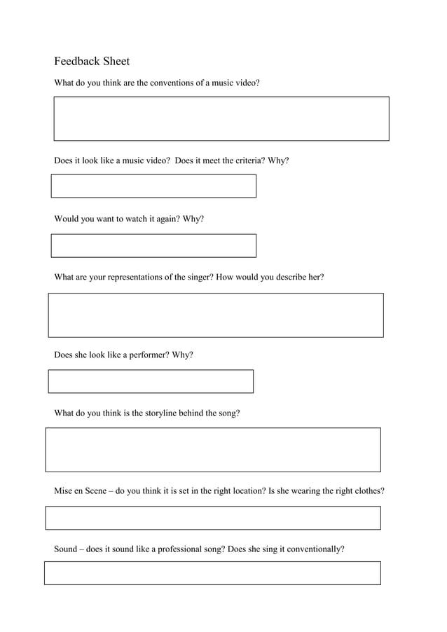 Feedback sheet | DOCX