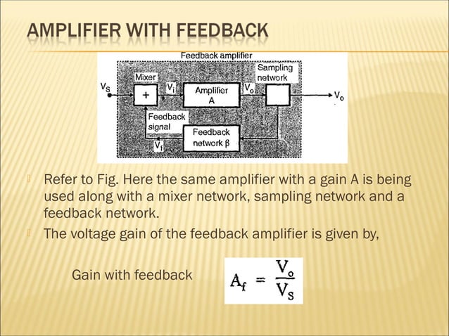 Feedback amplifiers | PPT | Computer Networking | Computing