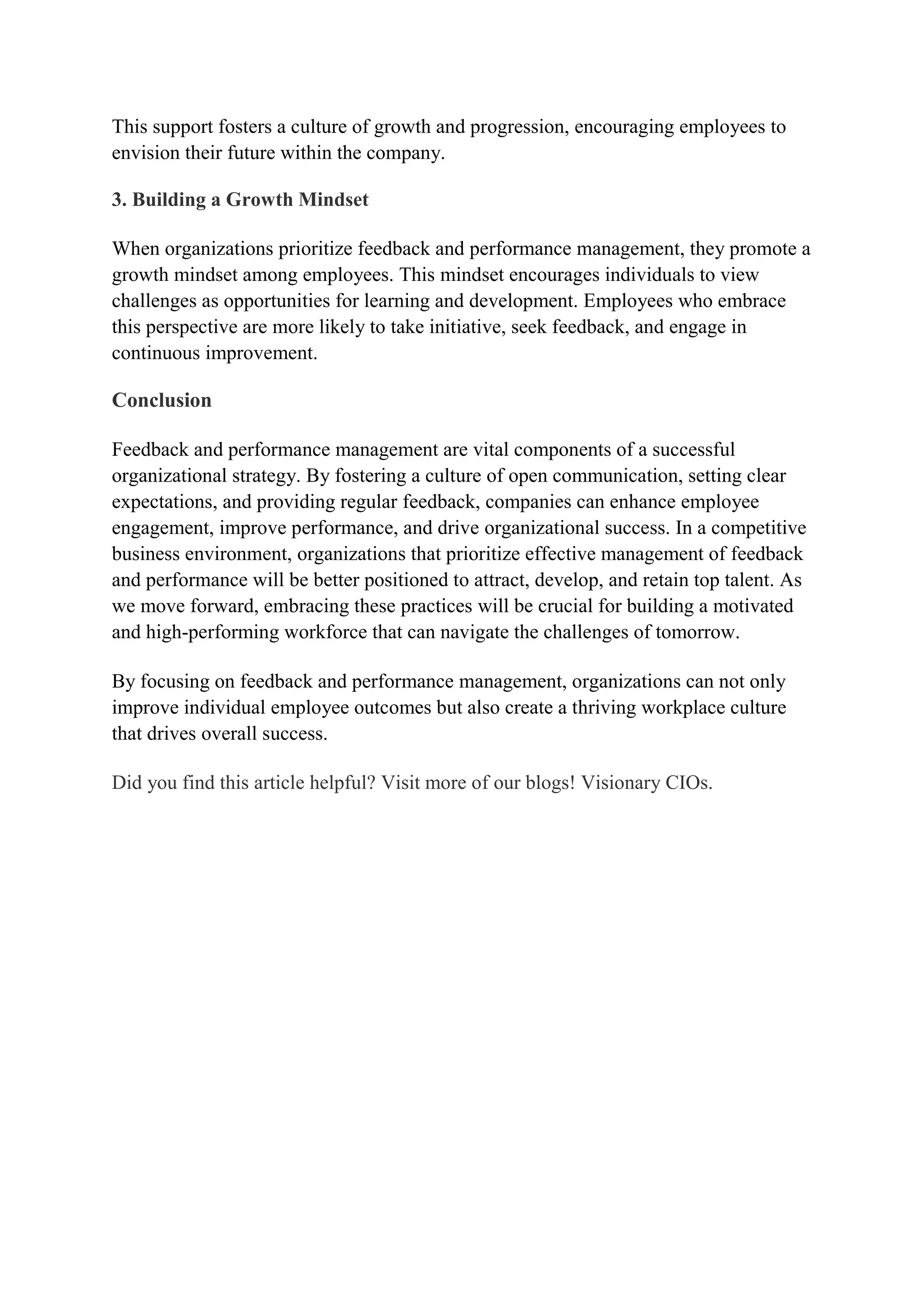 5 Best Practices for Feedback and Performance Management | Visionary ...