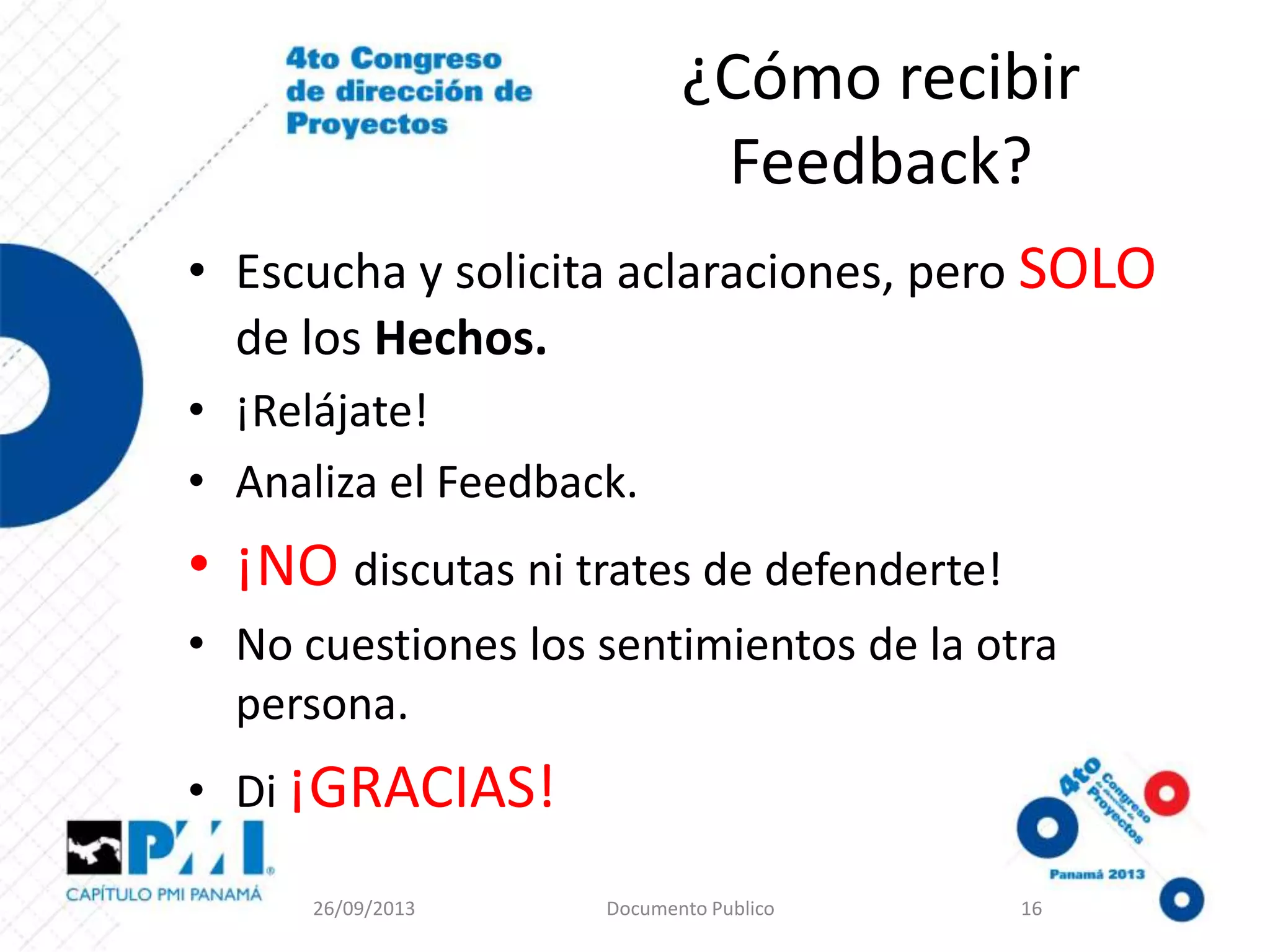 Cómo dar feedback en un Equipo de Proyectos | PPTX