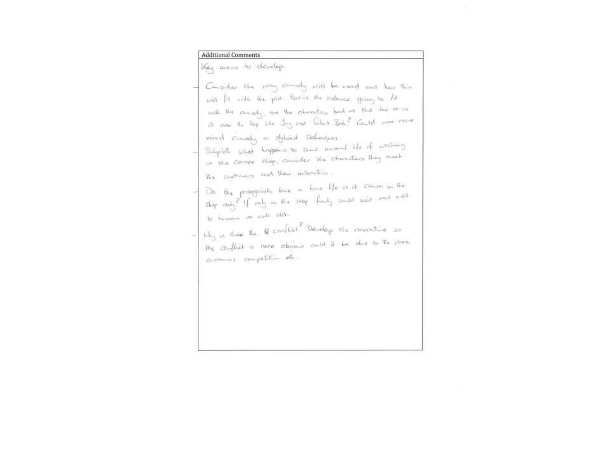 Corner Shop Presentation Feedback | PPTX