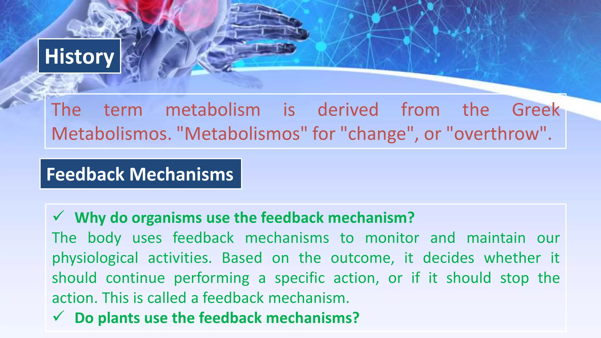 Feedback mechanism of metabolism (Positive and Negative feedback ...