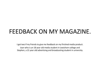 Feedback on my magazine | PPTX