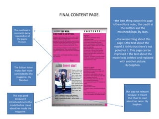 Feedback on my magazine | PPTX