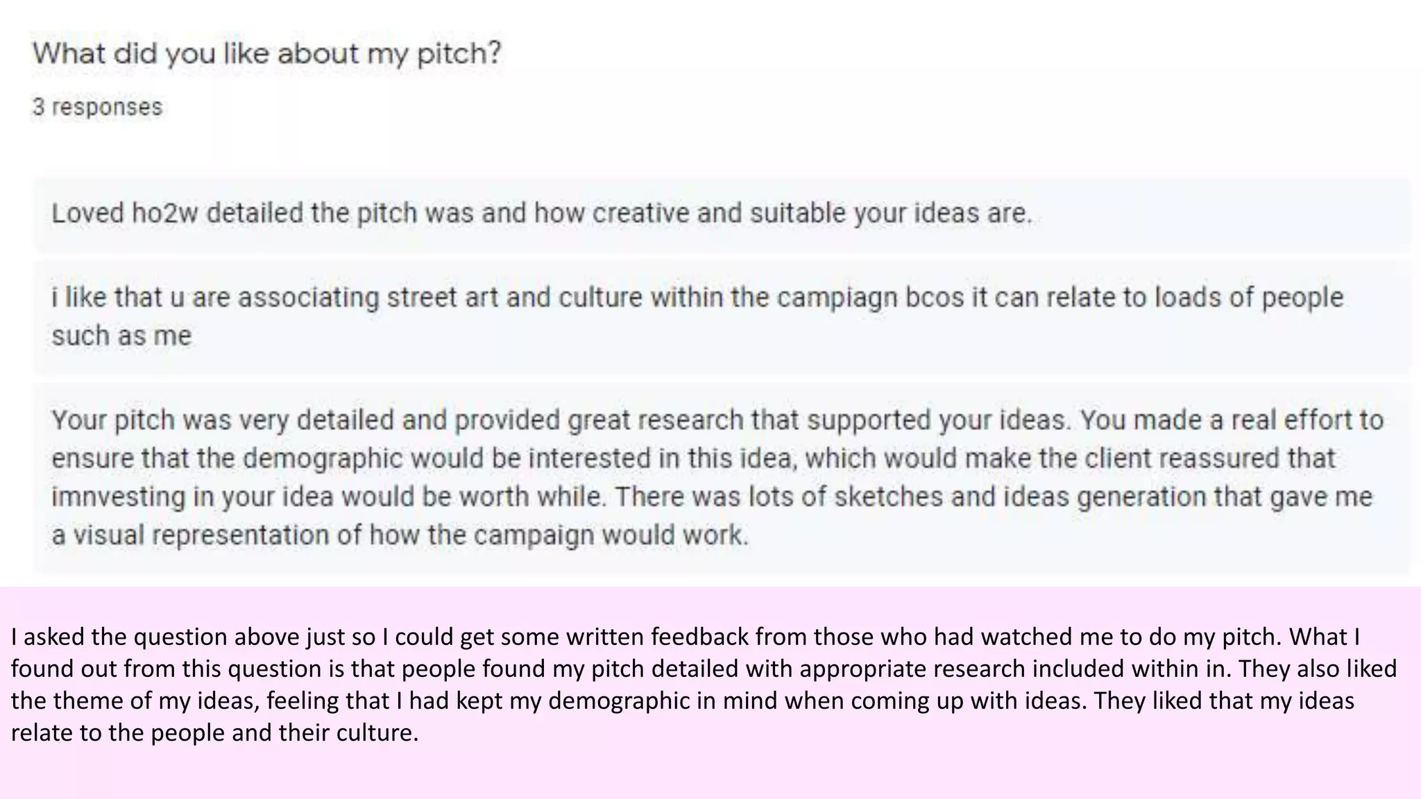 Feedback on pitch survey | PPT | Free Download