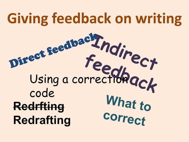 Giving feedback on EFL/ ESOL writing