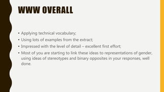 Feedback on your first analysis | PPT