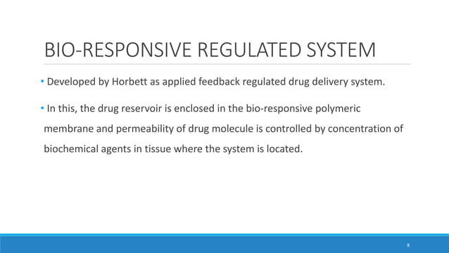 FEEDBACK REGULATED DRUG DELIVERY SYSTEMS | PPTX