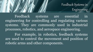 FEEDBACK SYSTEM of a closed and open loop system | PPTX