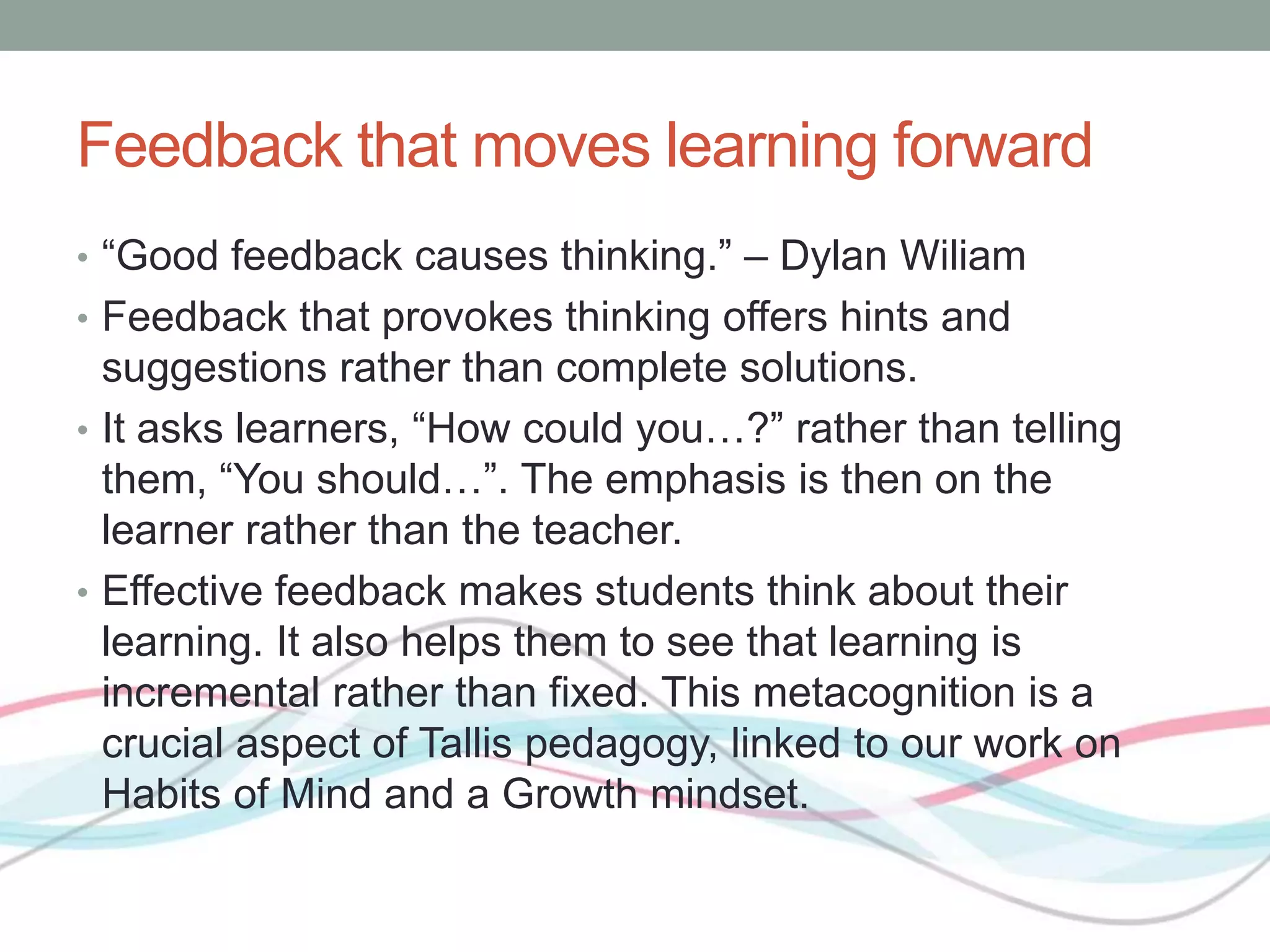 Feedback that moves learning forward | PPTX