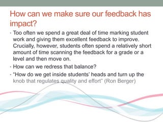 Feedback that moves learning forward | PPTX | Educational Assessment ...