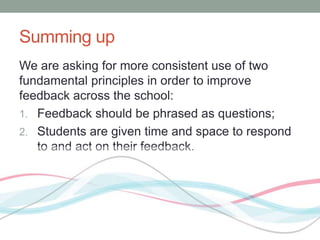 Feedback that moves learning forward | PPTX | Educational Assessment | Education
