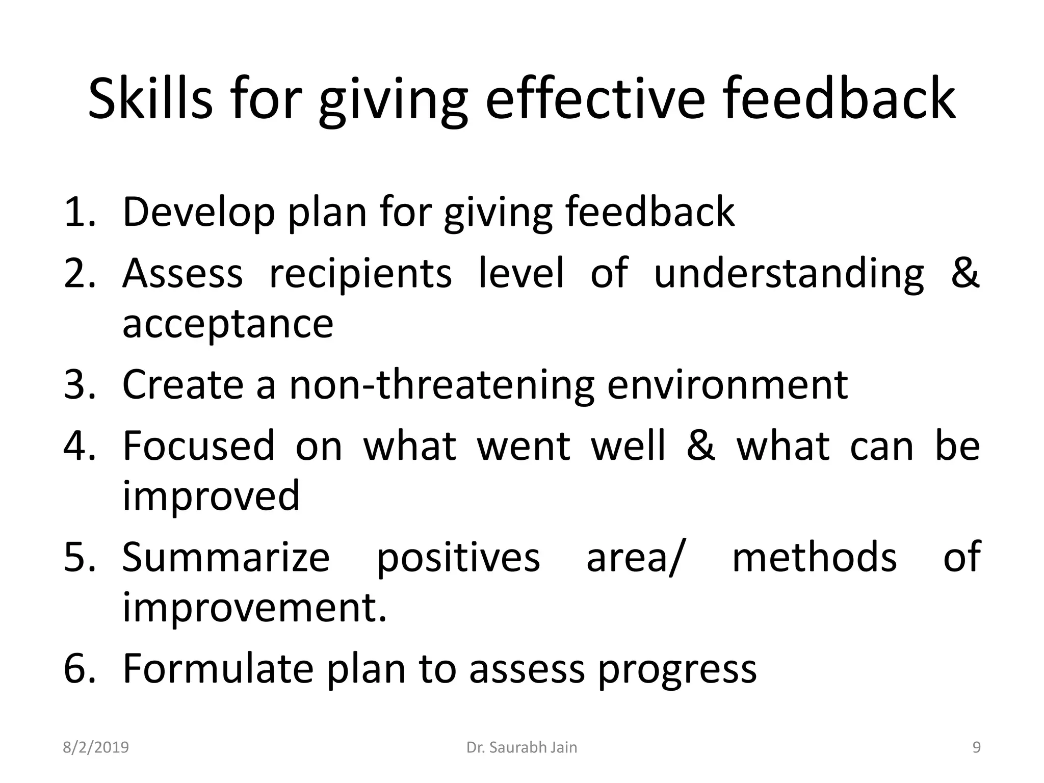 Feedback to medical students | PPTX