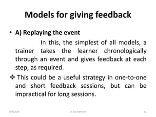 Feedback to medical students | PPTX