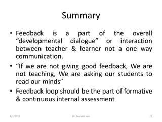 Feedback to medical students | PPTX