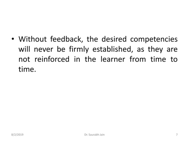 Feedback to medical students | PPTX