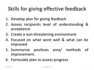 Feedback to medical students | PPTX