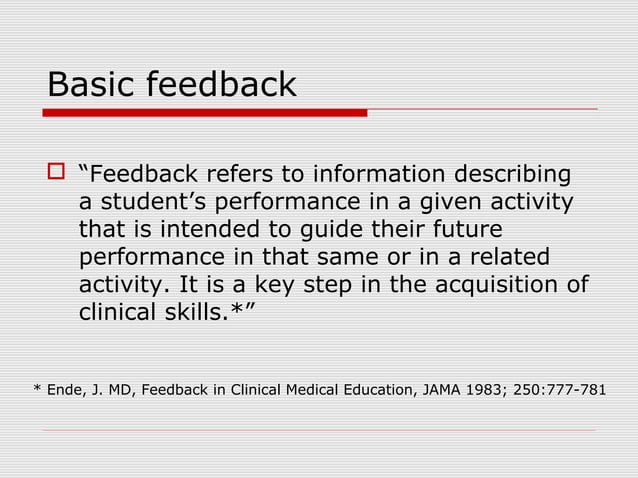 Feedback types of feedback | PPT