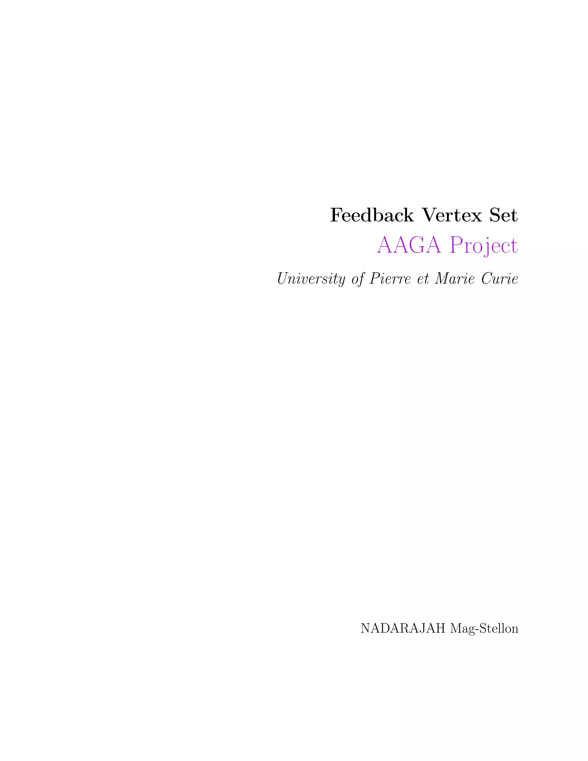 Feedback Vertex Set | PDF