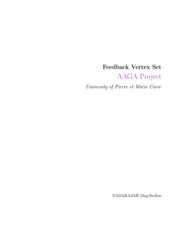 Feedback Vertex Set | PDF