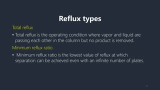 Feed conditions in distillation column with respect to feed plate and ...