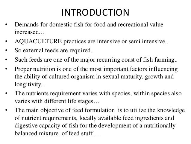 Feed formulation
