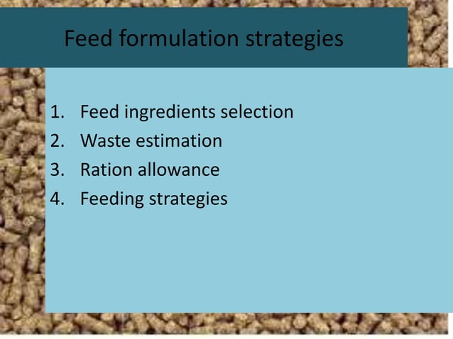 Feed formulation strategies and methods ja | PPTX | Fish and Aquariums ...
