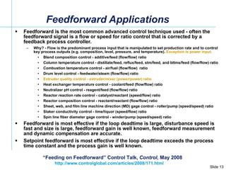 How to Setup and Adjust the Dynamic Compensation of Feedforward Signals ...