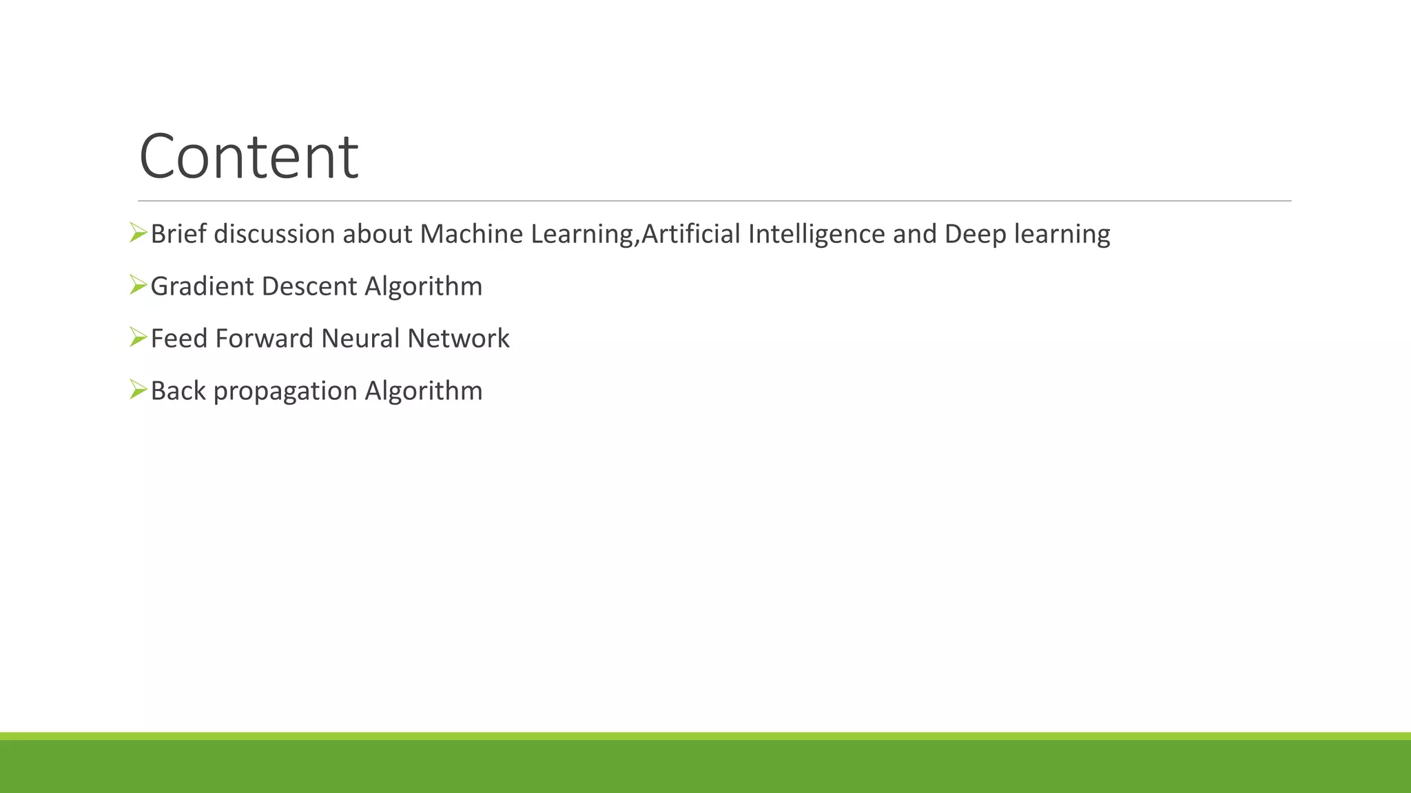 Feed Forward Back Propagationgradient Descent Pptx Artificial Intelligence Technology