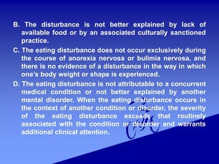 Feeding and eating disorder - dsm V | PPT