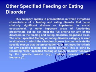 Feeding and eating disorder - dsm V | PPT