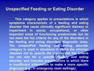 Feeding and eating disorder - dsm V | PPT