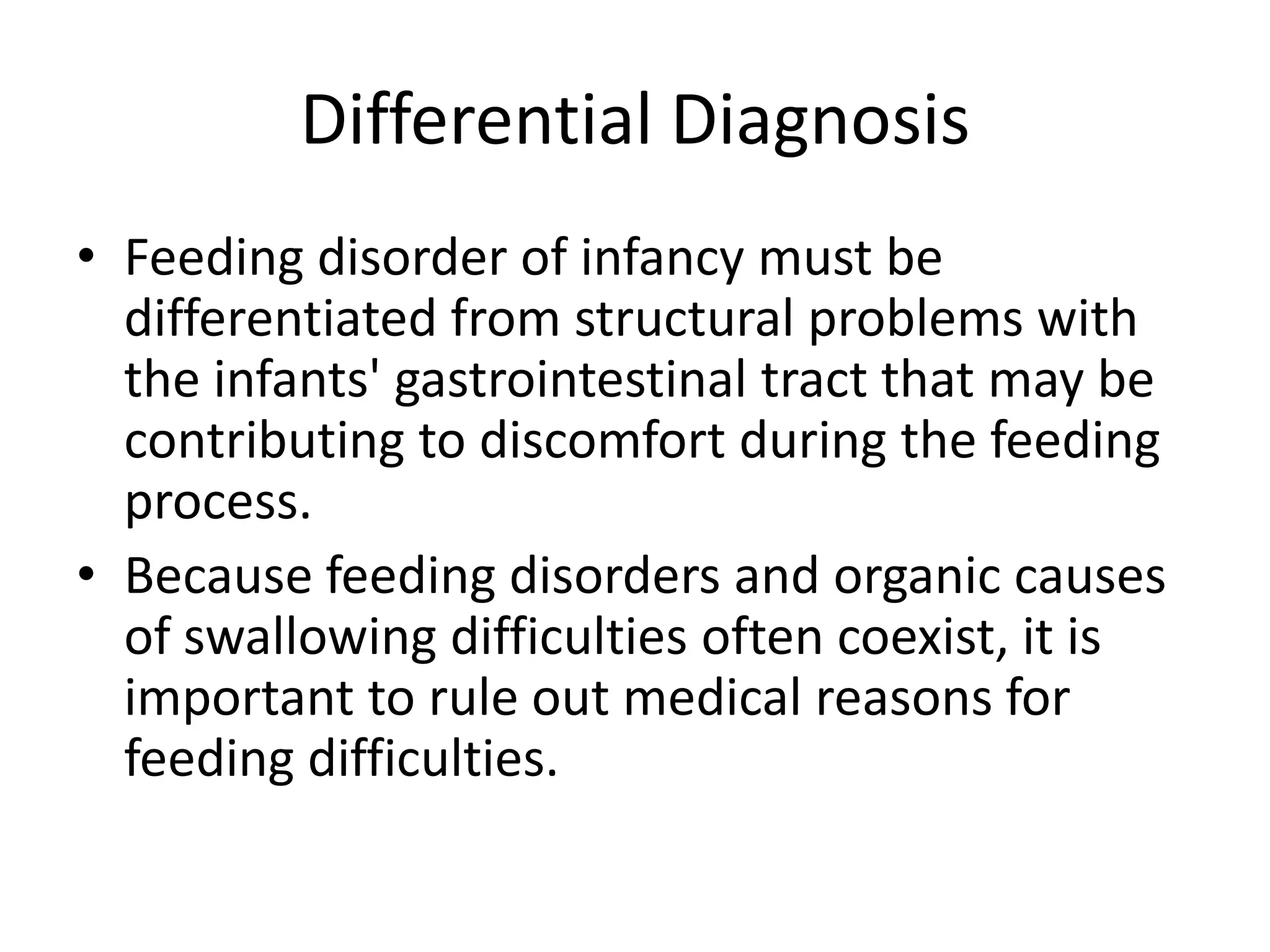 Feeding disorder of infancy or early childhood 1 | PPTX